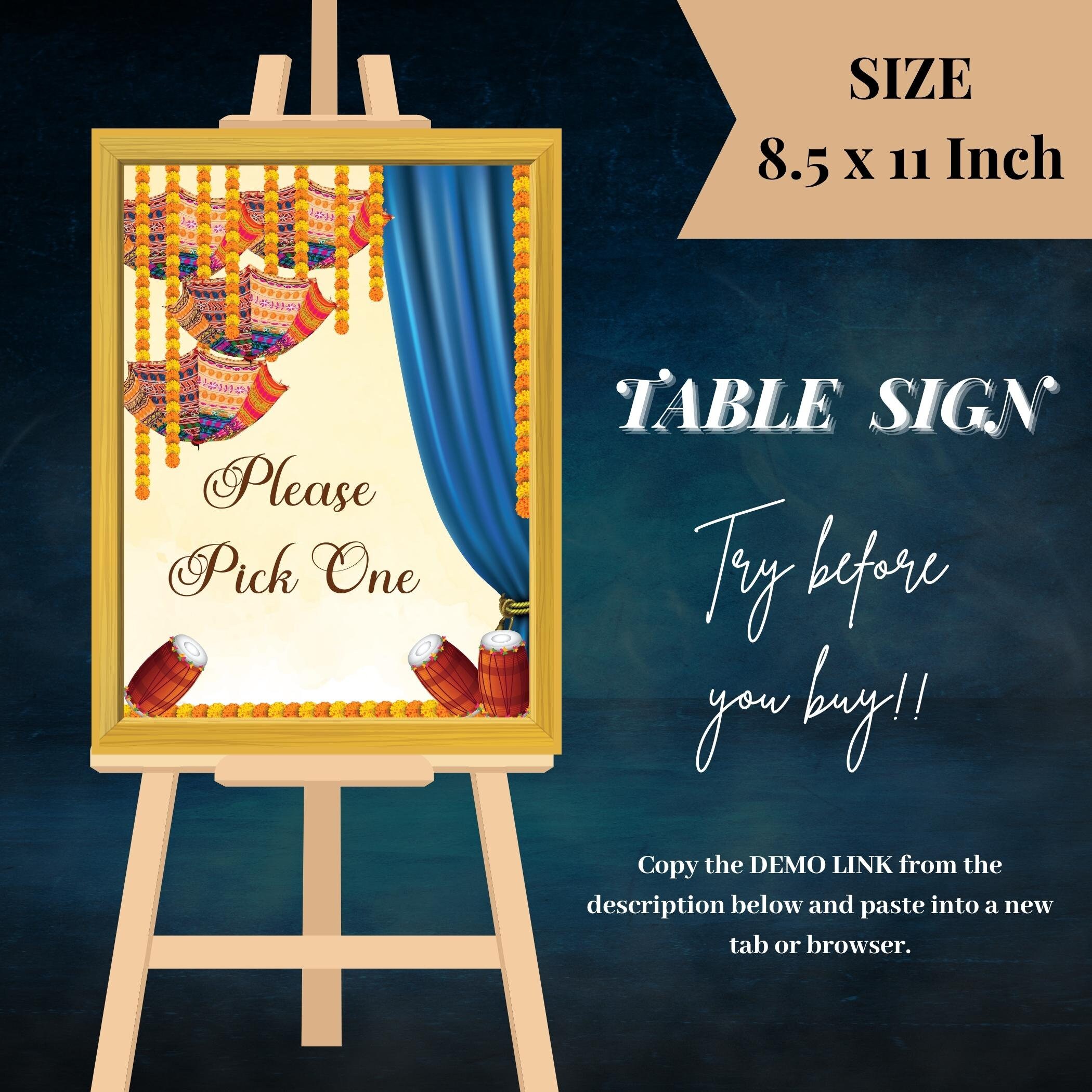 Please Pick One Indian Wedding Decor, Mehndi Decor Station, Haldi Decor ...