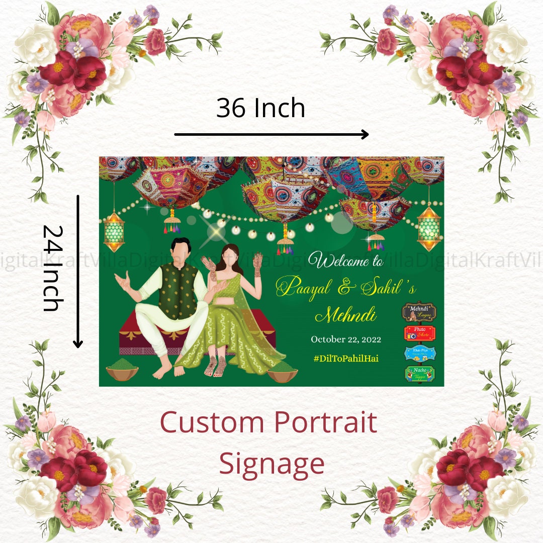 Mehndi Sign as Mehndi Poster, Mehndi Decor Sign, Mendhi Signs as Mehndi ...
