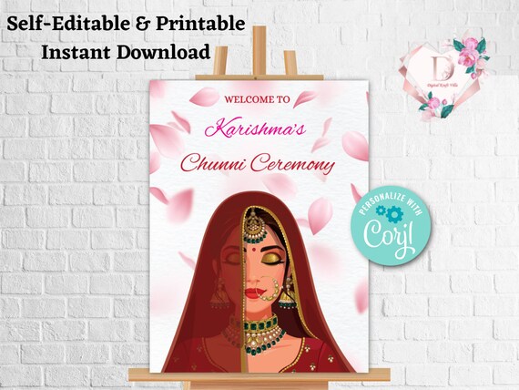Chunni Welcome Signs Punjabi for Chunni Signages Wedding | Etsy