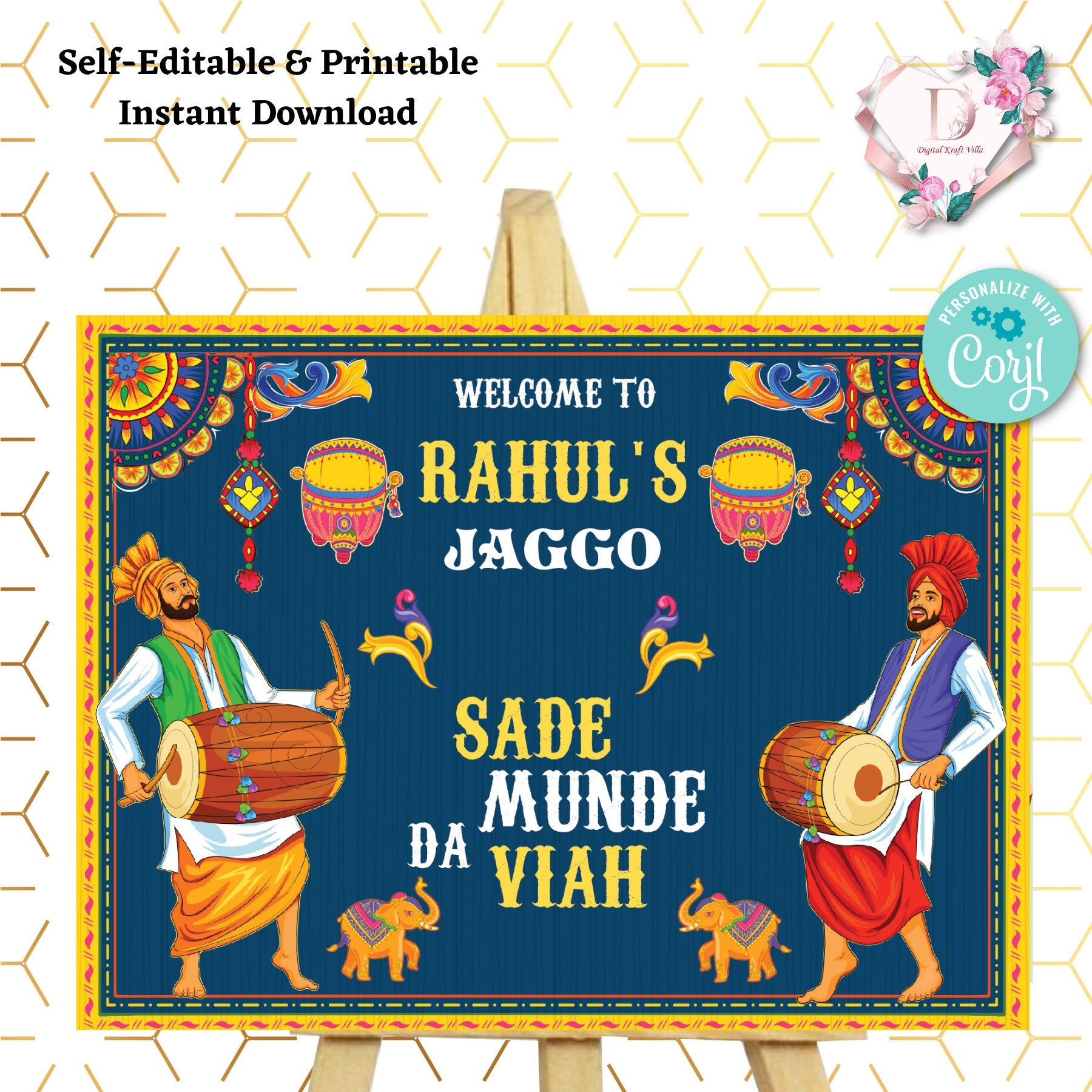 Jaggo Welcome Signs as Punjabi Wedding Decor Signage, Jaggo Signs ...