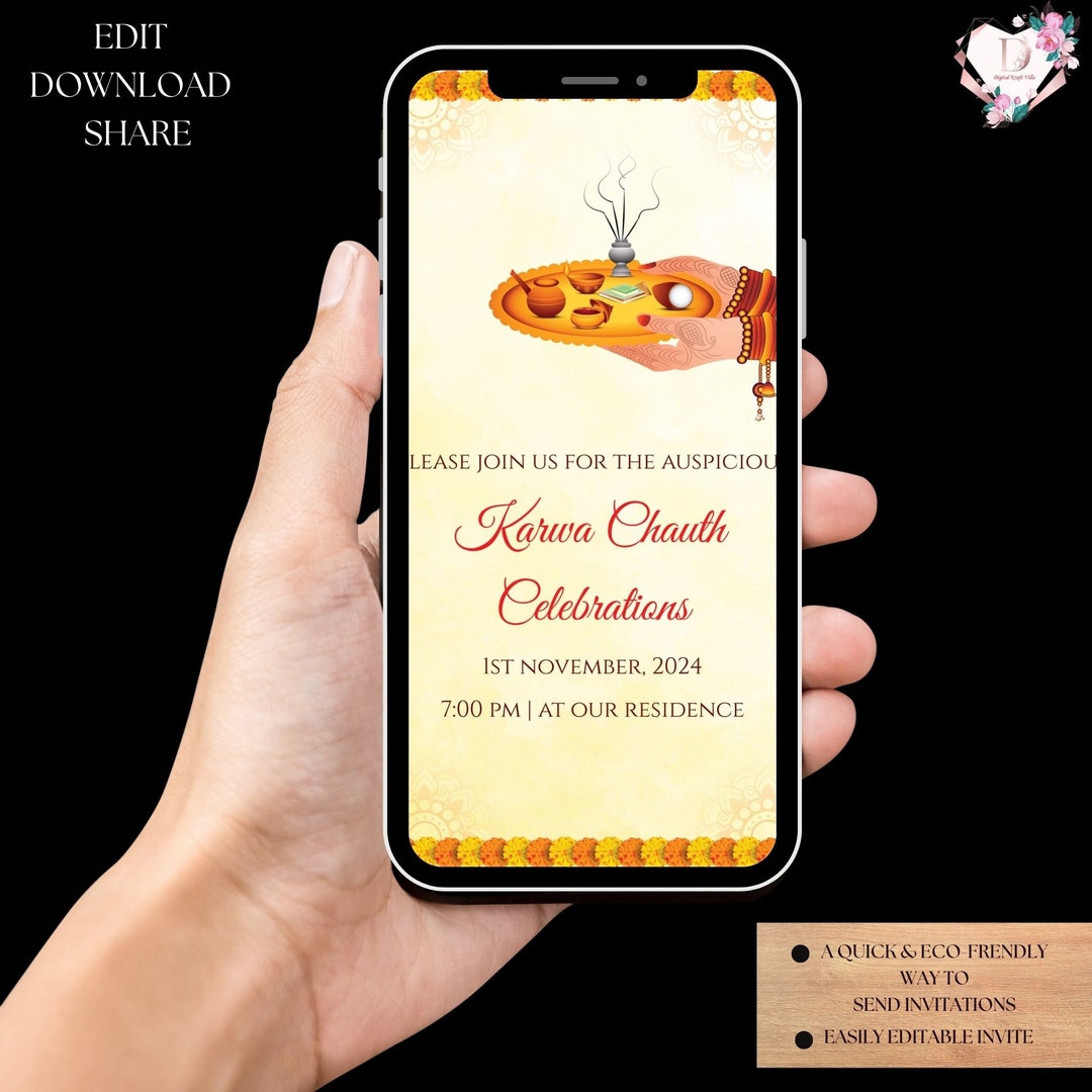 Digital Karva Chauth Cards, Karwa Chauth Invite & Digital Karwa Chauth ...