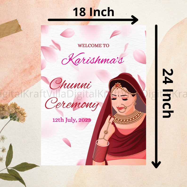 Chunni Welcome Signs Punjabi for Chunni Signages Wedding - Etsy