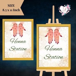 Mehndi Station Sign Henna Station Sign, Dholki Decoration & Mehndi ...