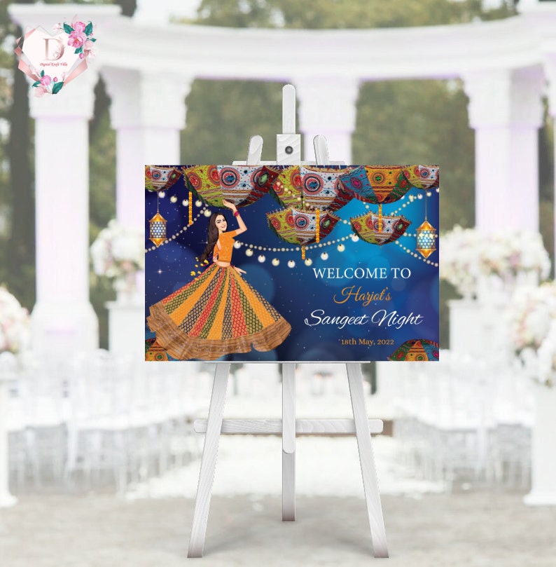Sangeet Night as Sangeet Poster, Sangeet Signs & Sangeet Welcome Sign ...