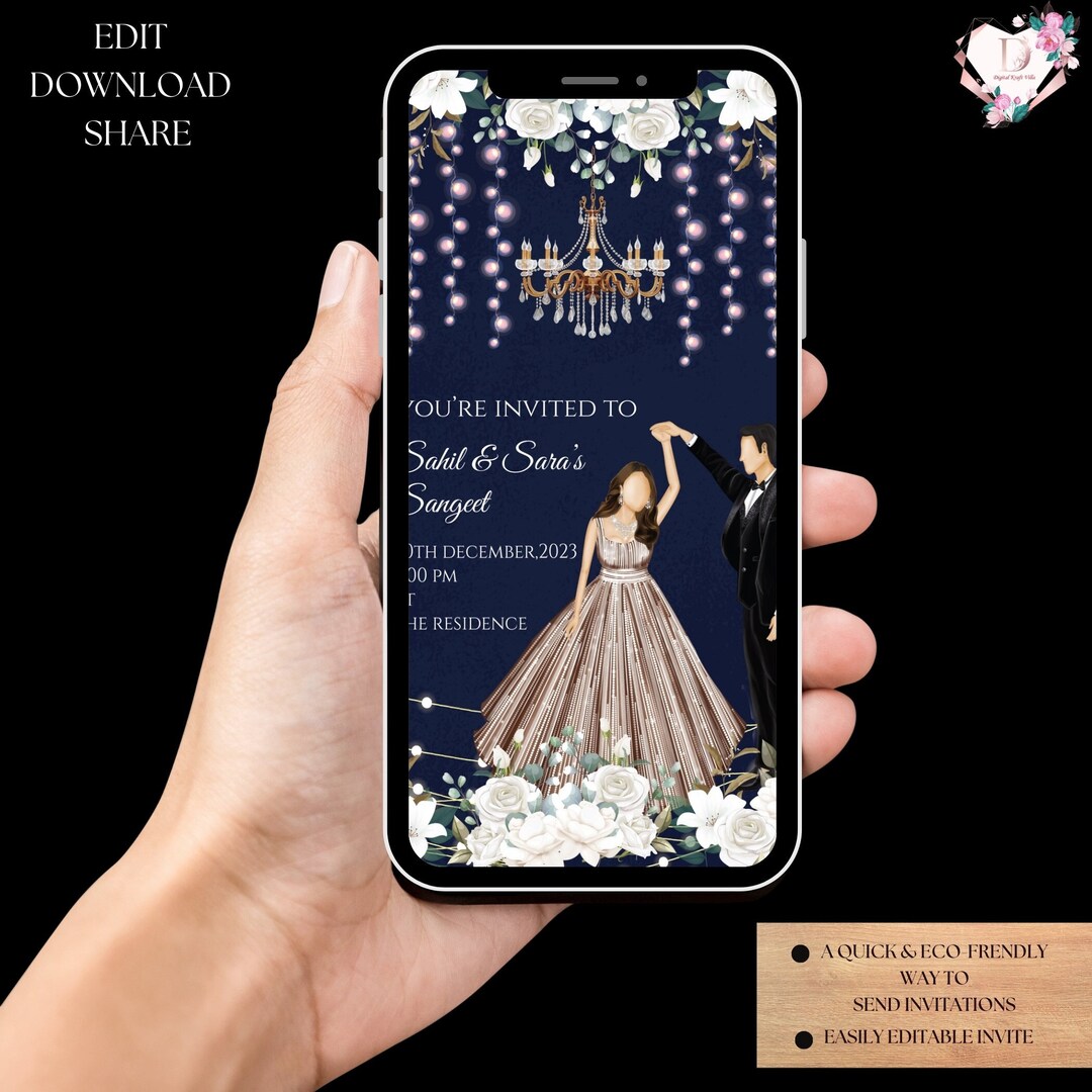 Indian Sangeet Invites as Digital Sangeet Invitation, Digital Sangeet ...