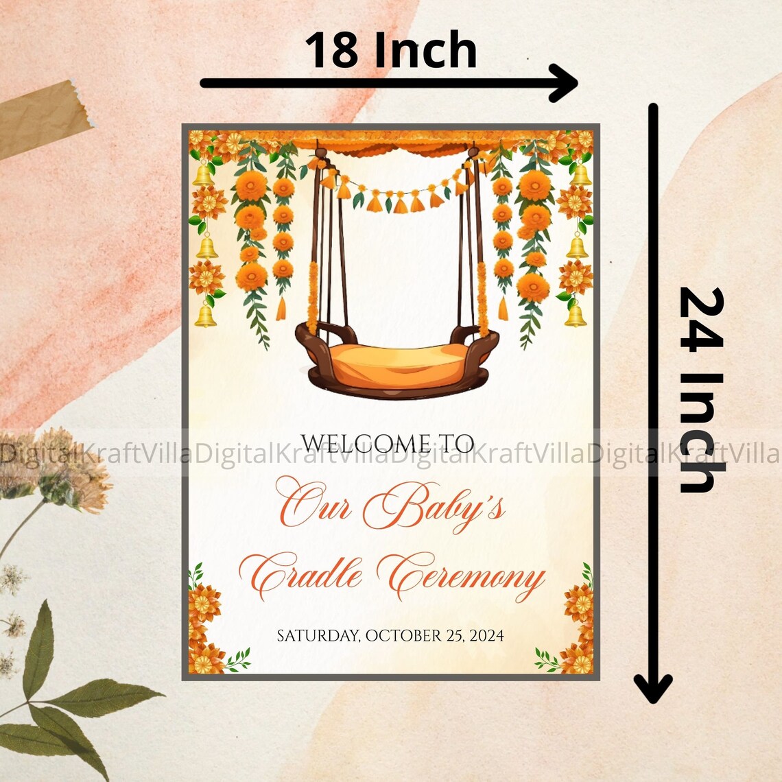 Baby Cradle Sign Cradle Ceremony Welcome Sign Baby Naming Ceremony Sign ...