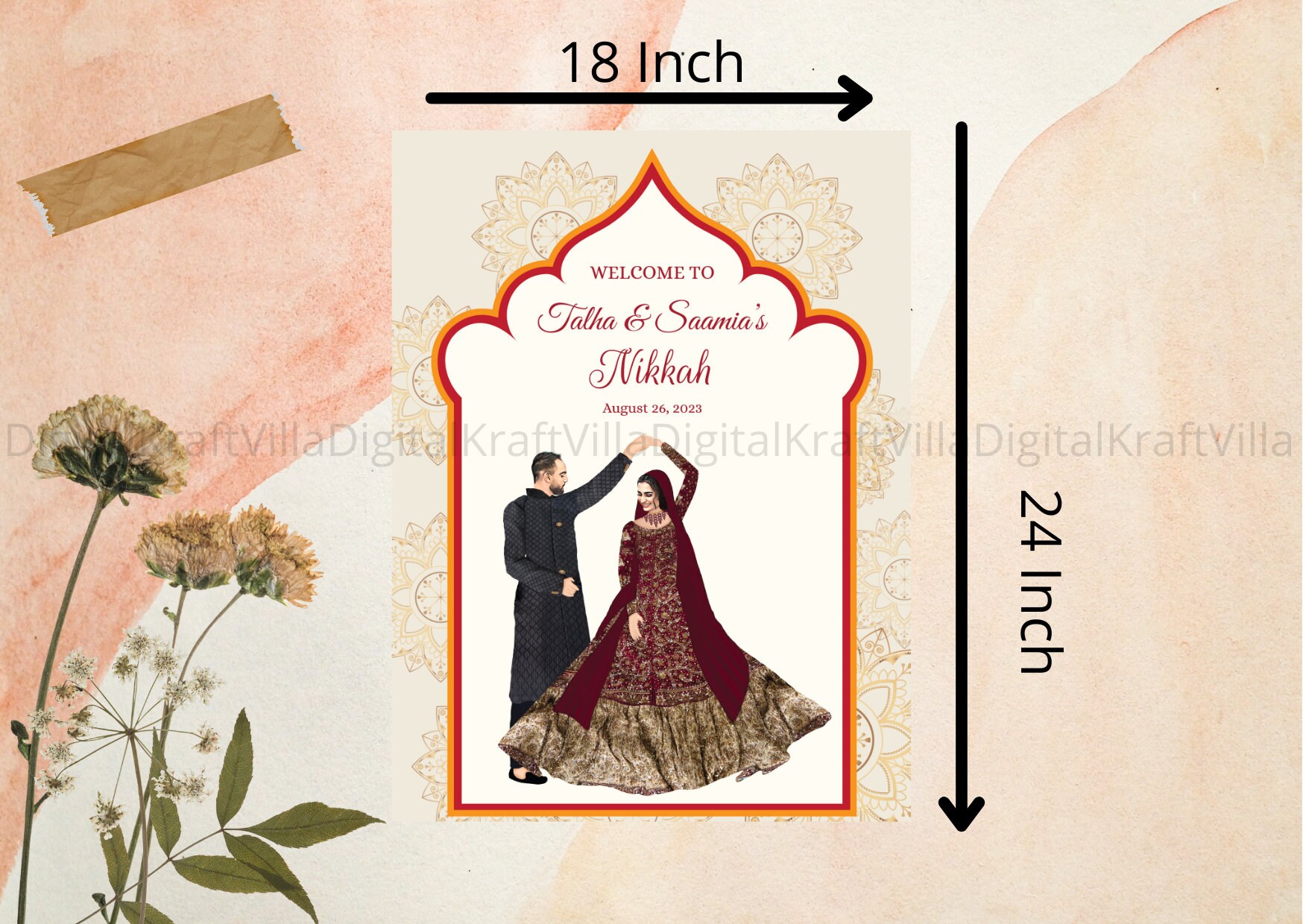 Nikah Welcome Sign, Muslim Welcome Sign Nikkah & Nikah Welcome Signs ...