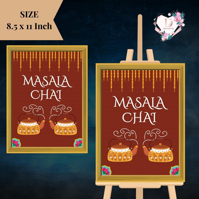 Indian Chai Table Sign & Indian Food Station Sign Wedding Decor, Indian ...