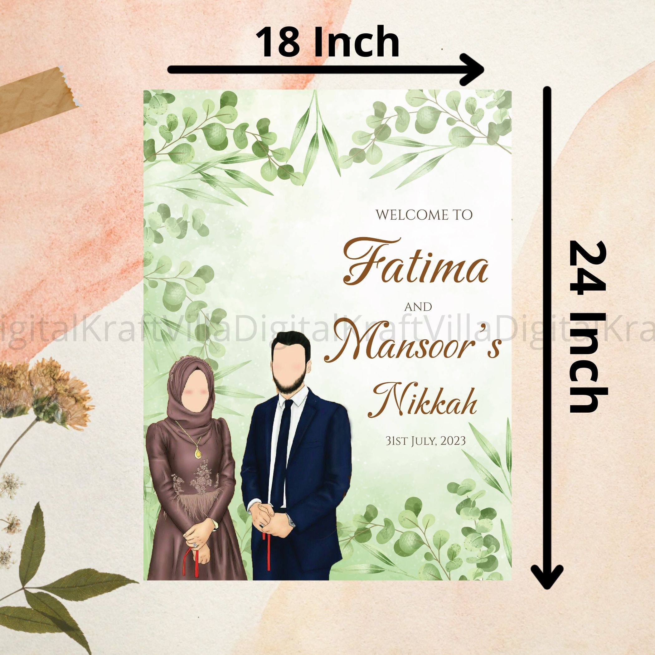 Nikaah Welcome Signage Board, Muslim Shaadi Sign as Islamic Wedding ...