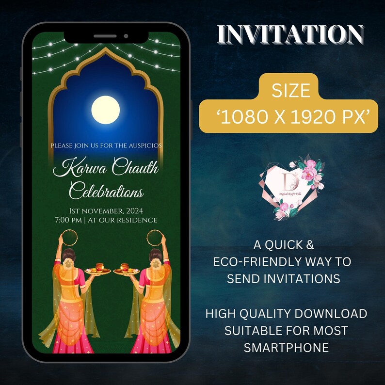 Karwa Chauth Invite Digital Karva Chauth Cards & Digital Karwa Chauth ...