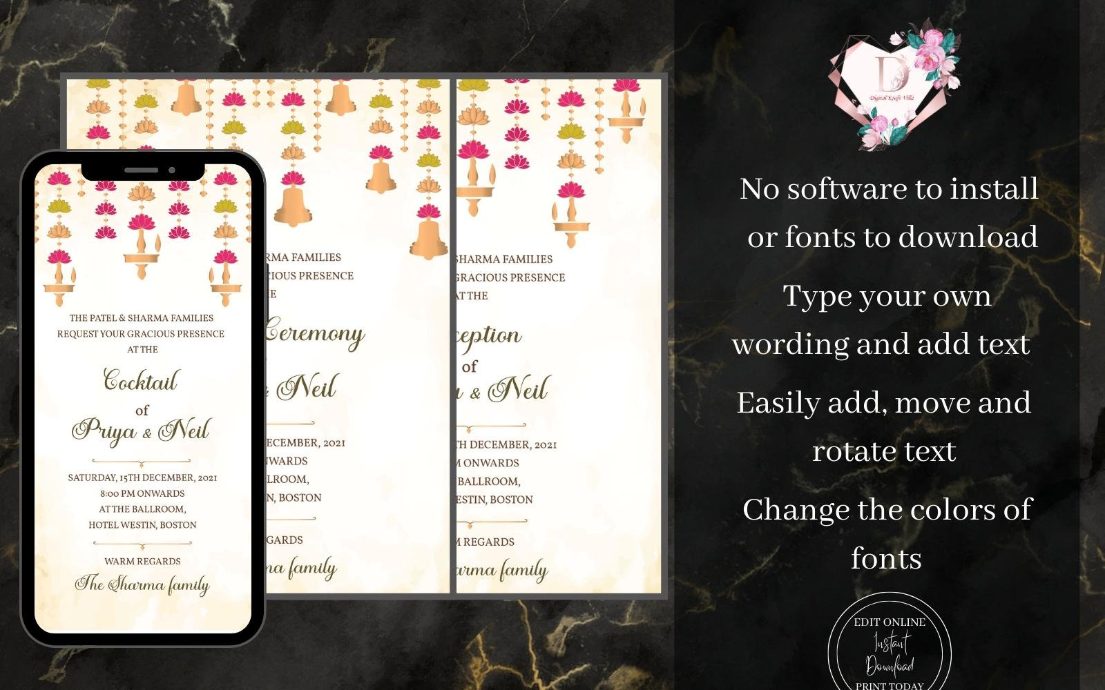 Hindu Wedding Card Indian Indian Wedding Digital Invite as - Etsy