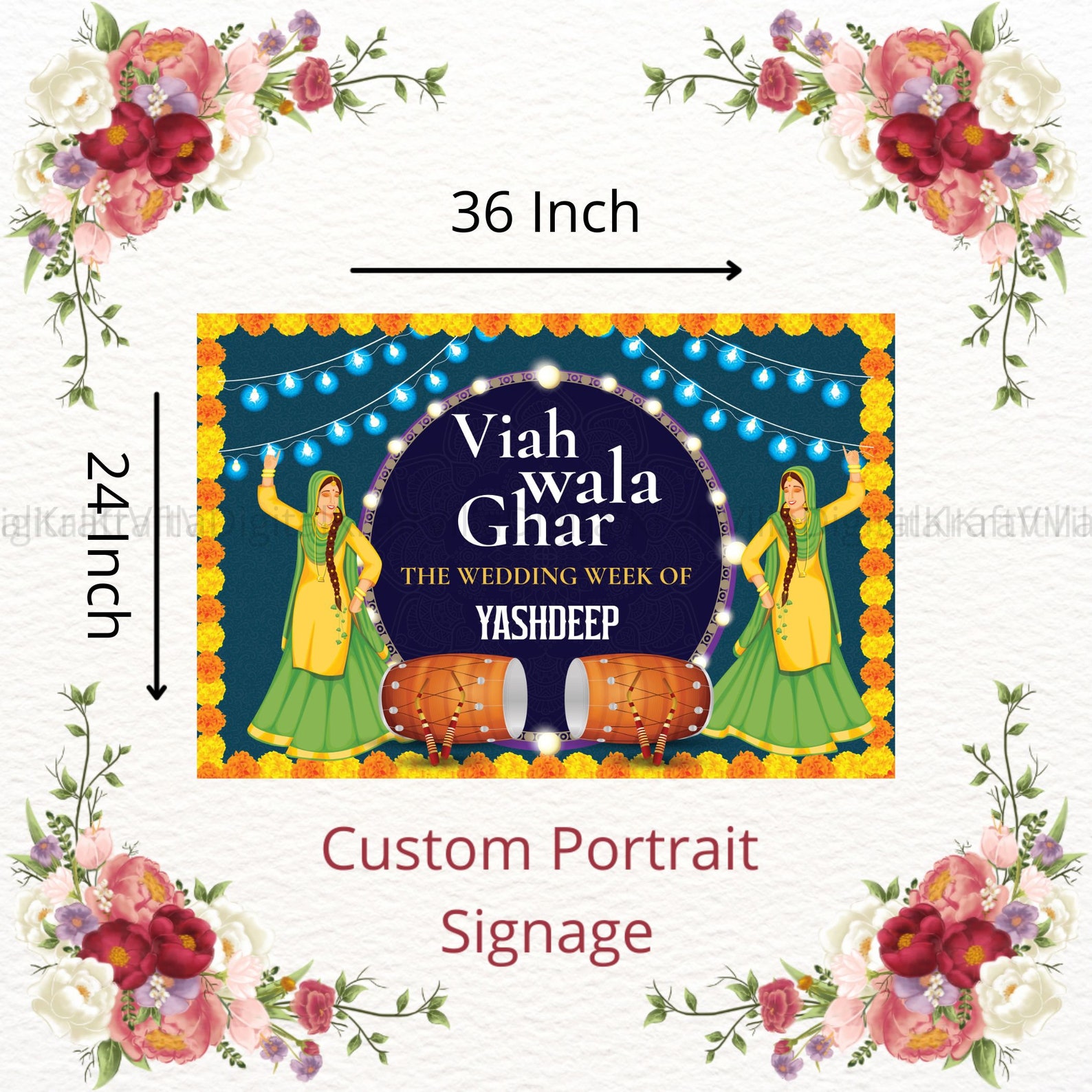 Punjabi Home Welcome Signs, Viah Wala Ghar Welcome Signs, Punjabi Decor ...
