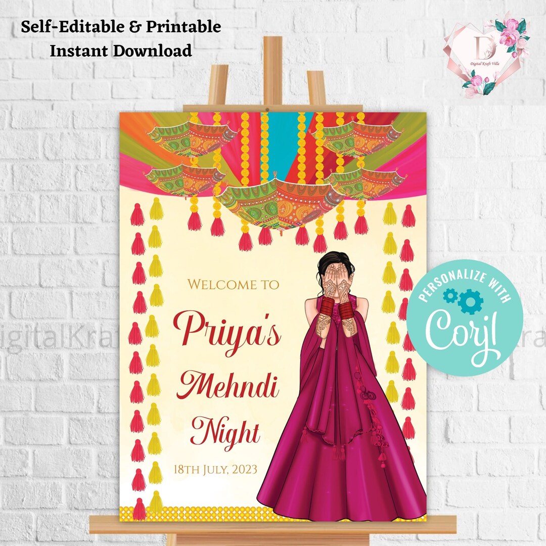 Indian Mehndi Signs, Mehendi Signages, Mehndi Night Sign & Mendhi ...