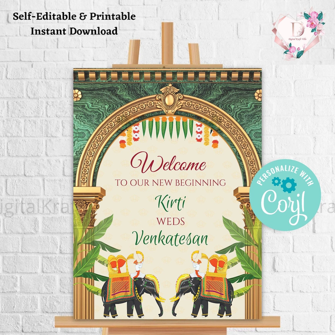 South Indian Wedding Signs as Welcome Tamil Wedding Signs - Etsy