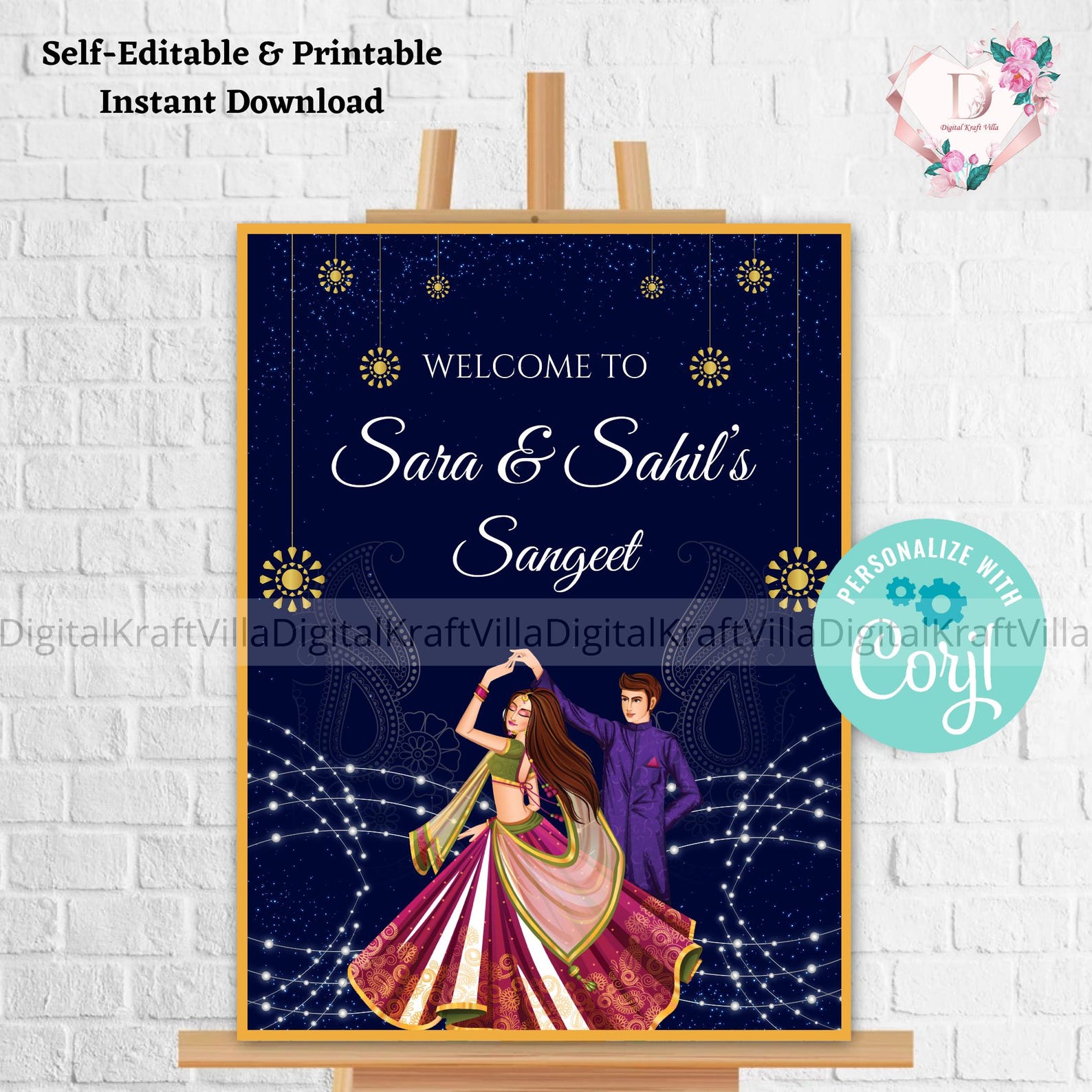Indian Sangeet Signs Welcome to Sangeet Decor, Sangeet Welcome Sign ...