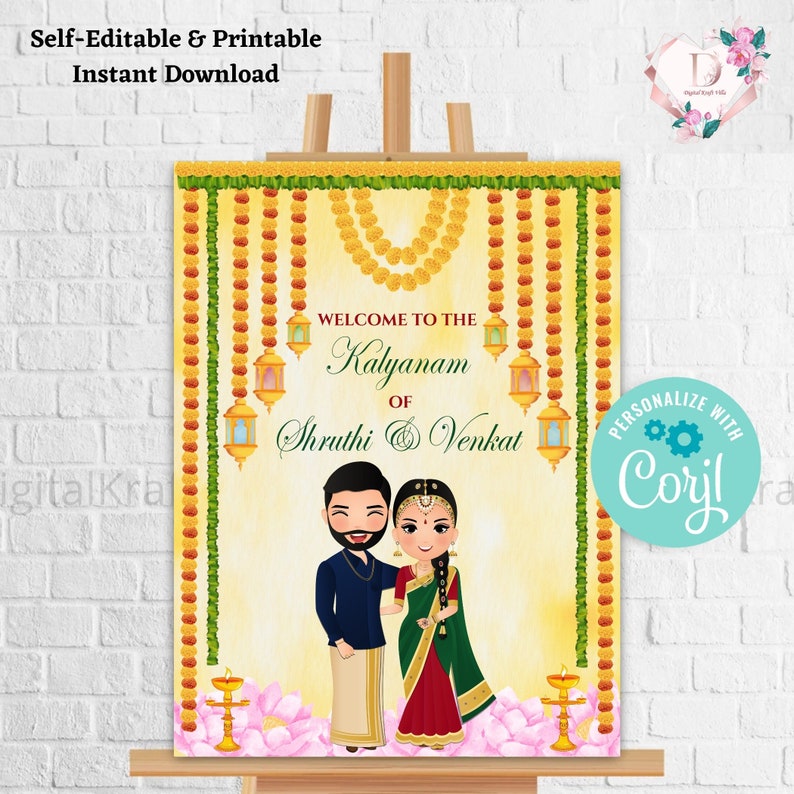 Kalyanam Welcome Signs Indian Welcome Tamil Sign & South - Etsy