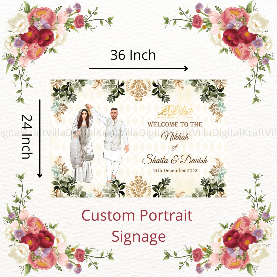Nikah Welcome Sign, Muslim Welcome Sign Nikkah & Nikah Welcome Sign ...