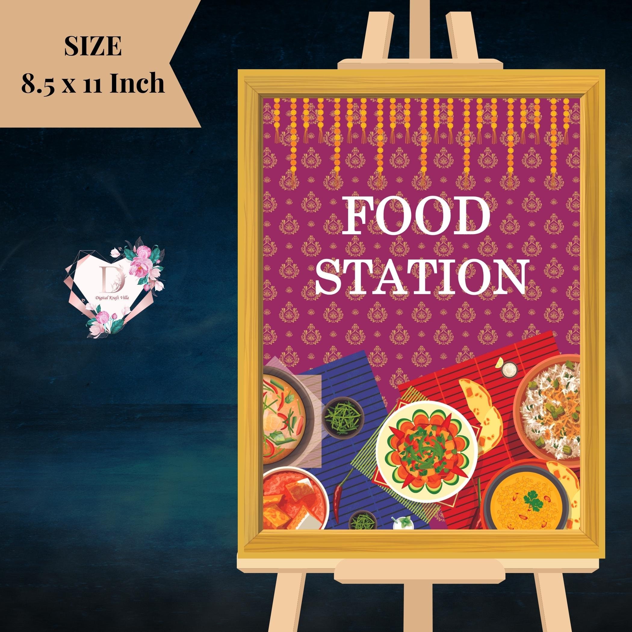 Wedding Food Stall Signs Food Bar Signs Mehndi Decoration - Etsy