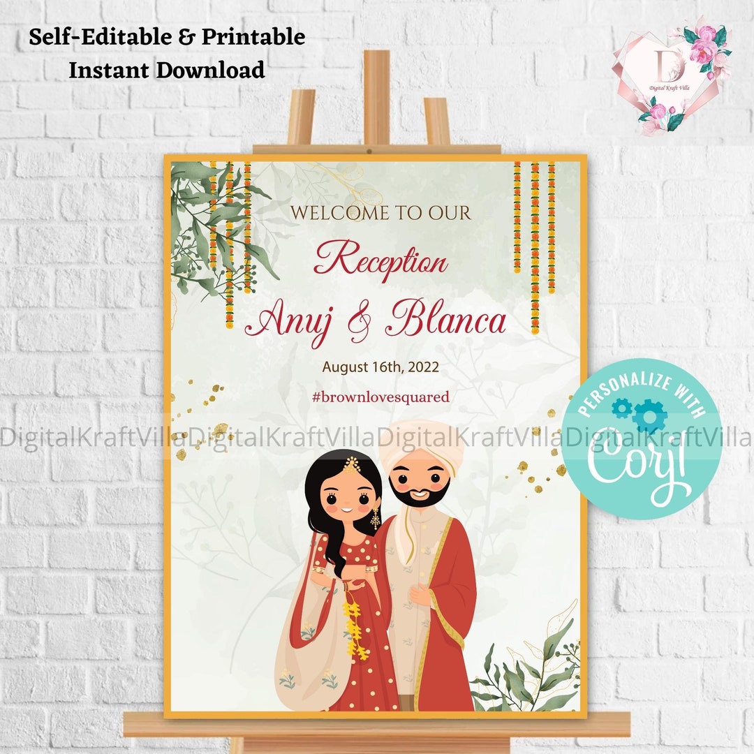 Indian Reception Sign & Indian Wedding Reception Sign, Indian Reception ...