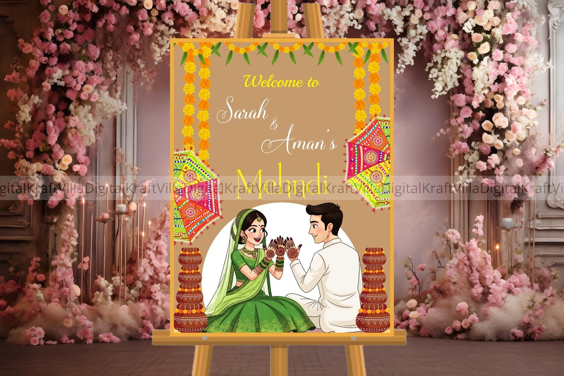 Mehndi Welcome Signs Henna, Welcome to My Mehndi Sign, Indian Mehndi ...