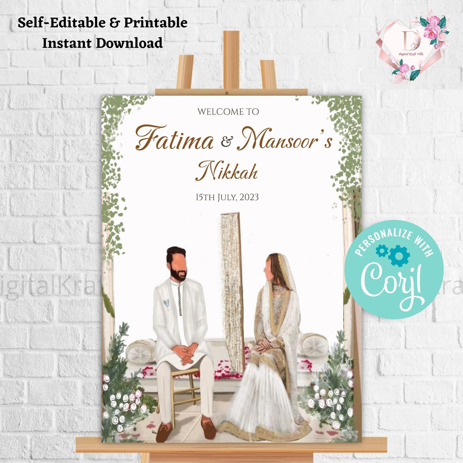 Nikah Welcome Sign, Muslim Welcome Sign Nikkah & Nikah Welcome Sign ...