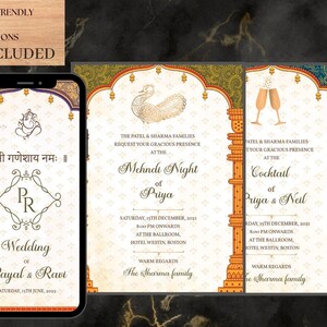 Indian Wedding Theme Invite Cards, Indian Wedding Digital Invite as ...