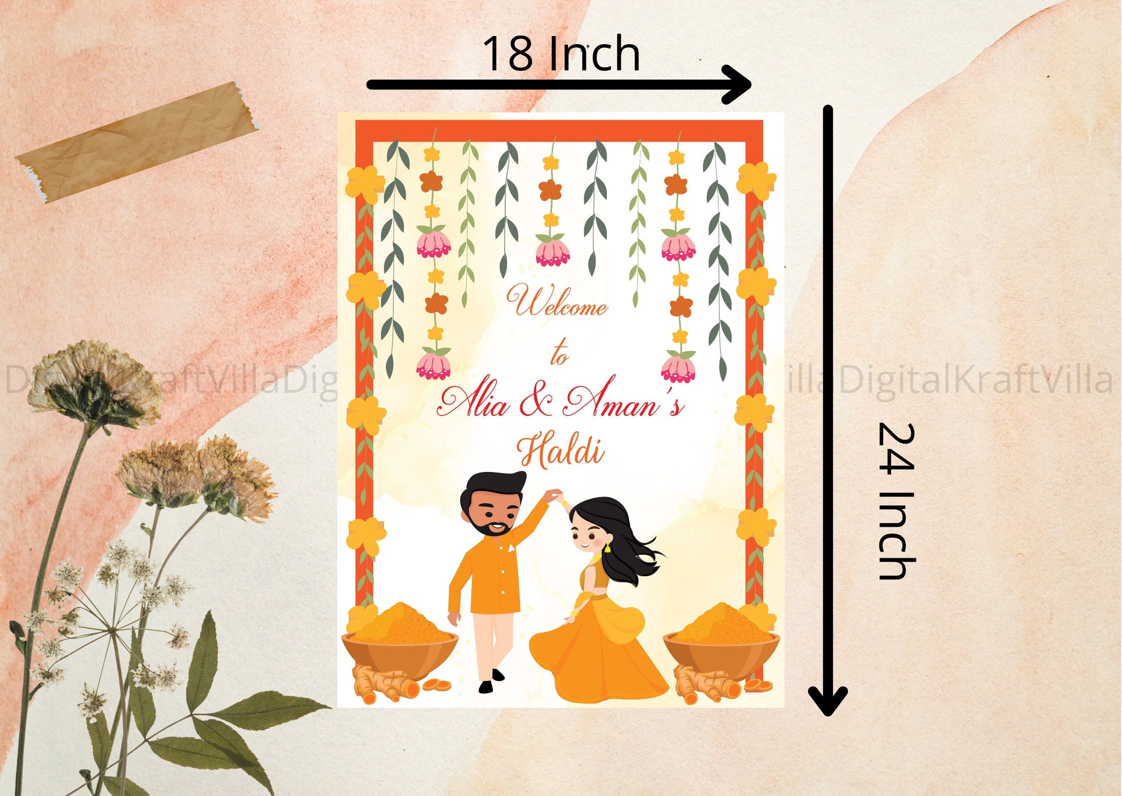 Haldi Decor Signs as Pithi Signs, Haldi Posters as Welcome to Haldi ...