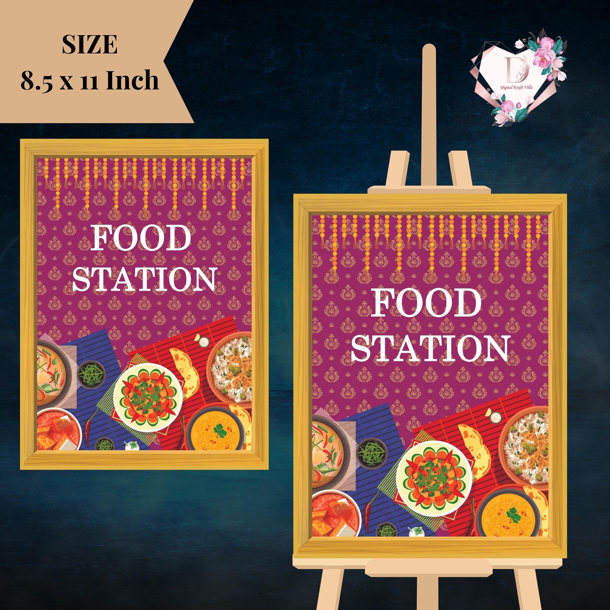 Wedding Food Stall Signs Food Bar Signs Mehndi Decoration - Etsy