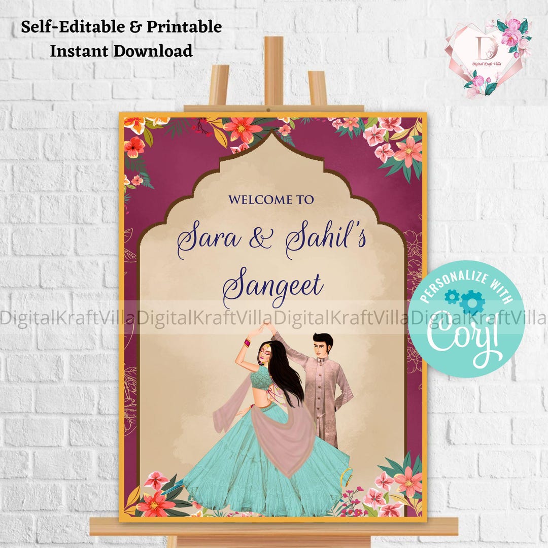 Sangeet Night as Sangeet Poster, Sangeet Signs & Sangeet Welcome Sign ...