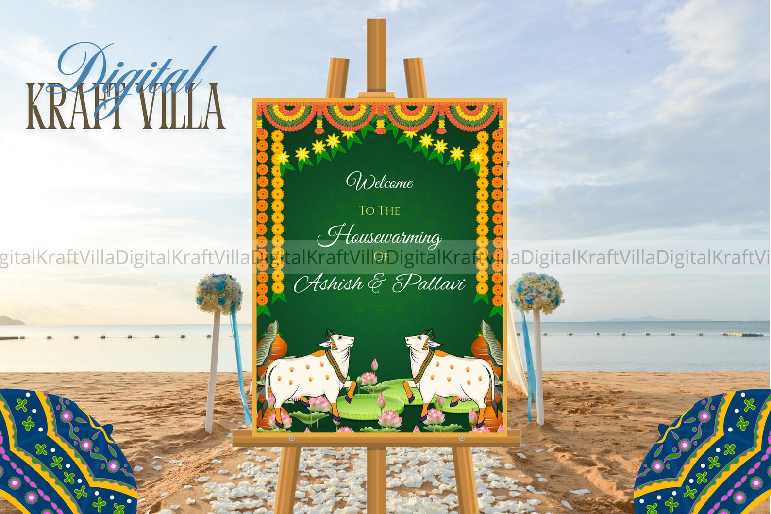 Gruhapravesham Signage Pichwai Sign, Hindu Wedding Sign, Indian Wedding ...