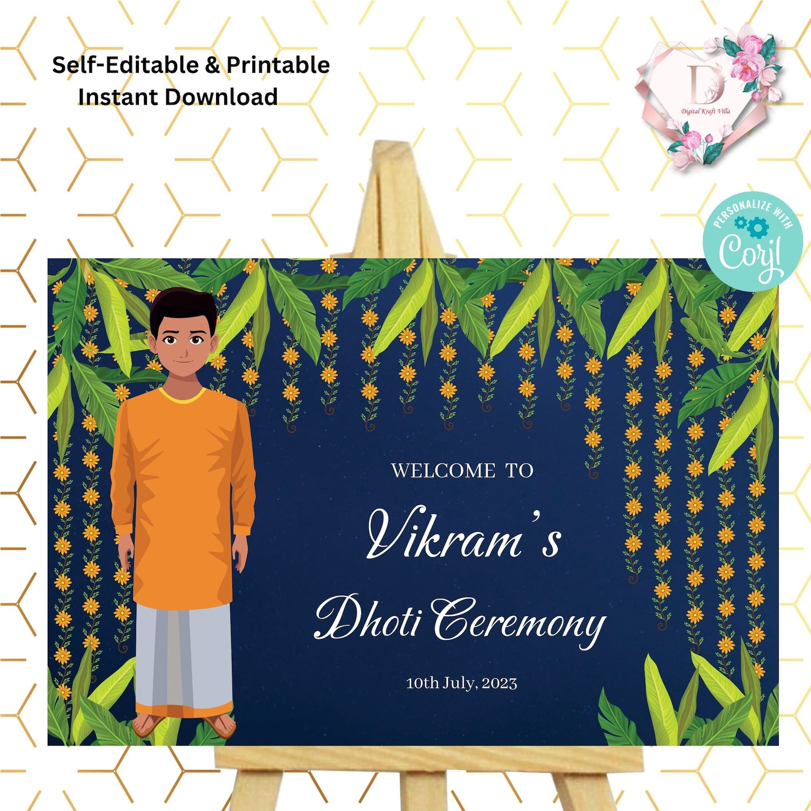 Dhoti Ceremony Sign & Pancha Kattu Sign, Panchalu Welcome Sign as Dhoti ...