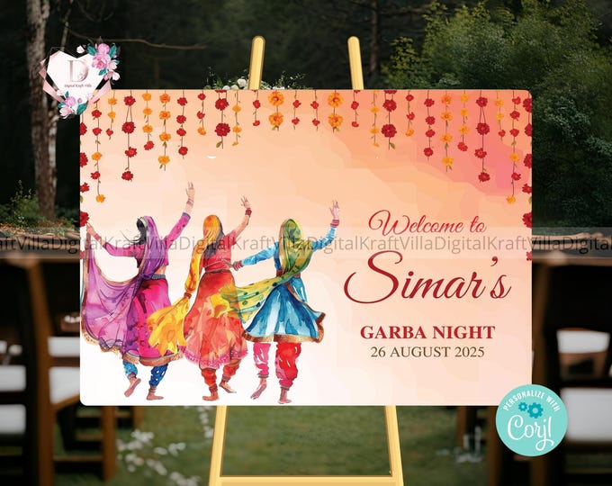 Garba Welcome Poster as Garba Welcome Signs, Garba Celebrations Posters ...