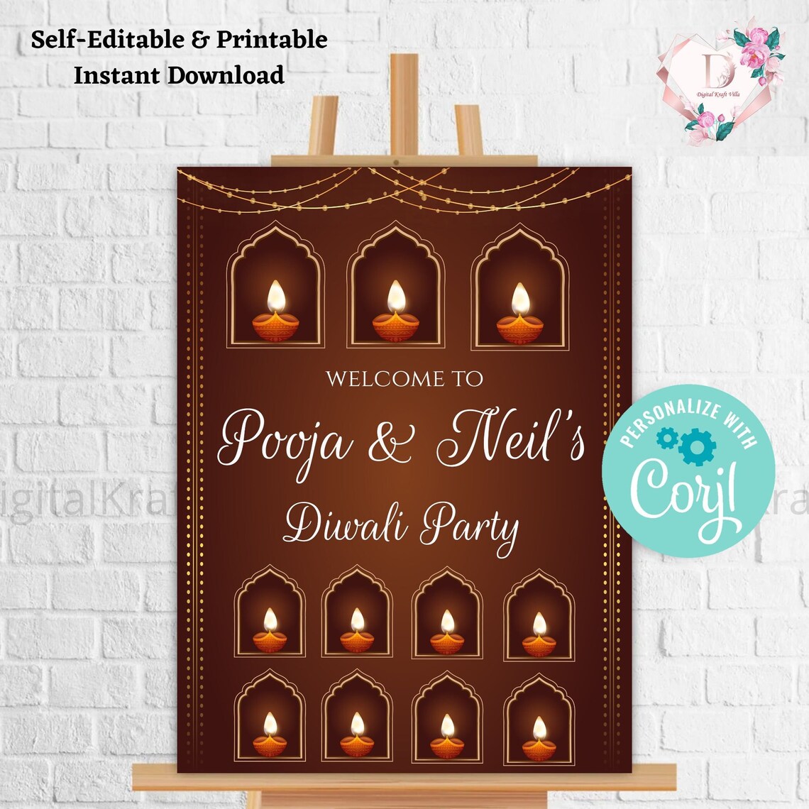 Happy Diwali Banners Diwali Welcome Signs & Diwali Decor - Etsy