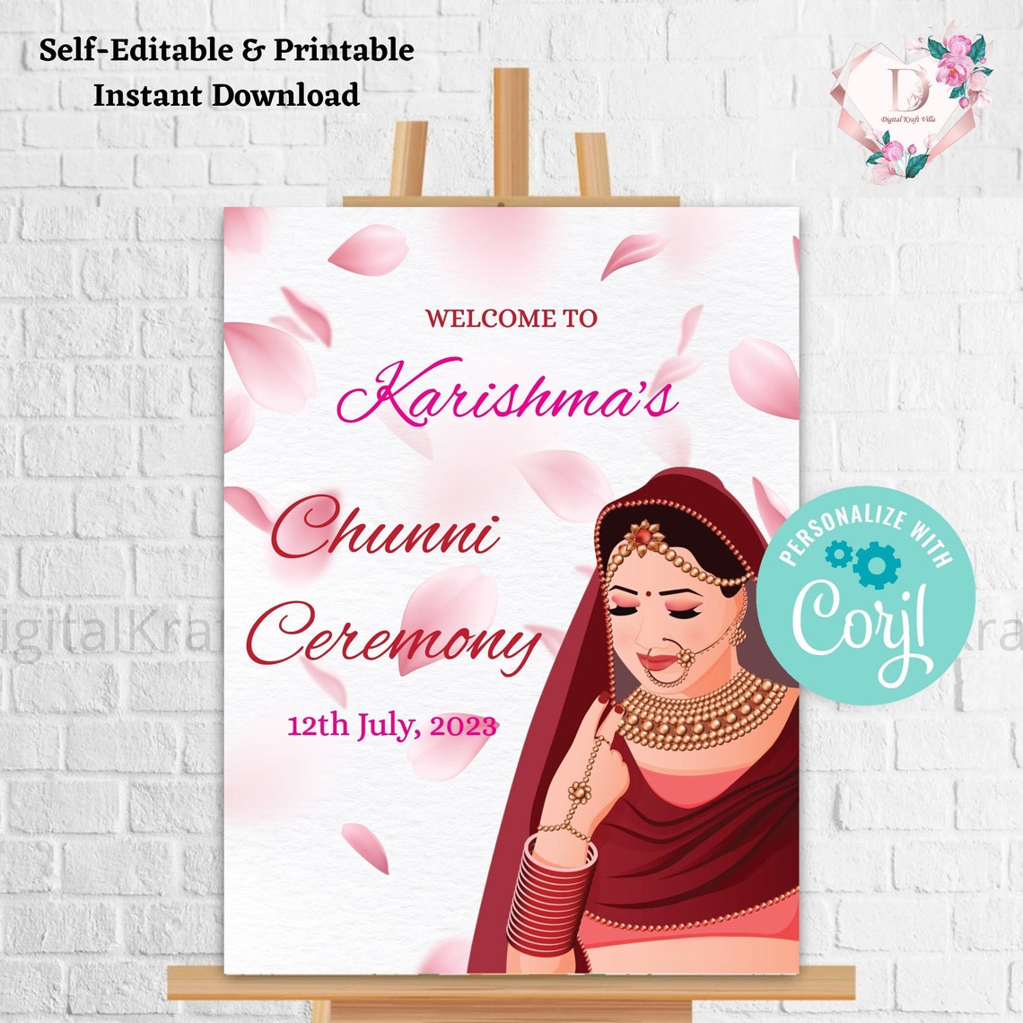 Chunni Welcome Signs Punjabi for Chunni Signages Wedding - Etsy