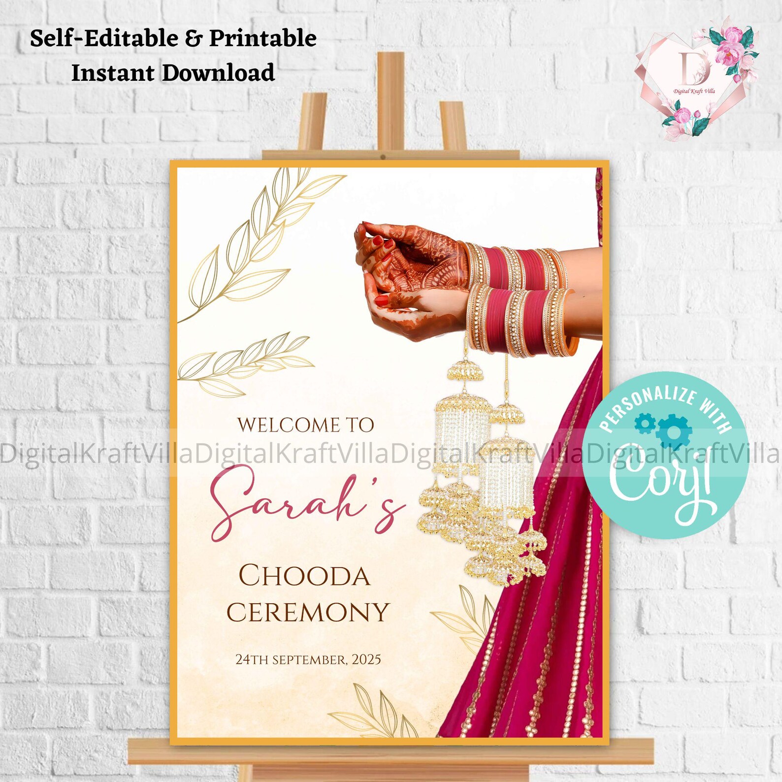 Choora Welcome Signs Bangle Ceremony Signs, Bangle Ceremony Welcome ...