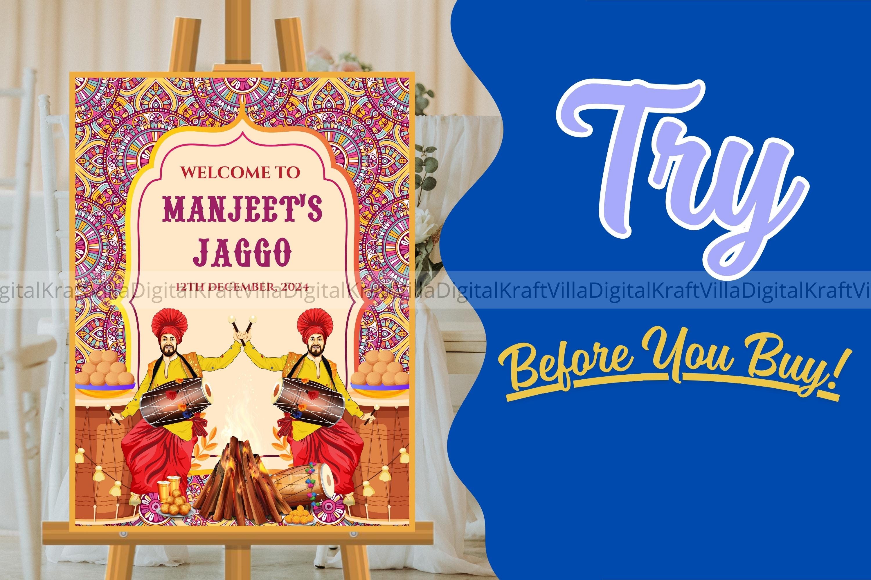 Jaggo Welcome Signs, Jago Welcome Sign as Sade Munde Da Viah Sign ...