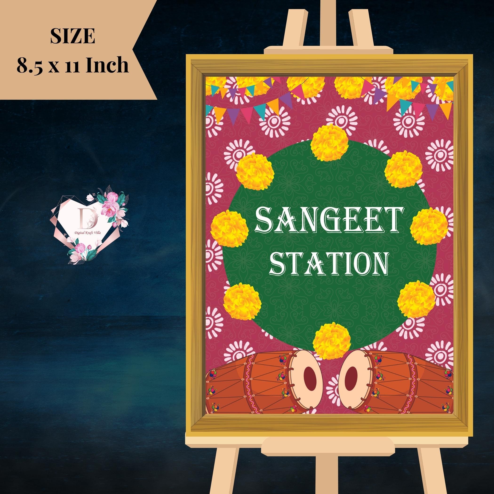 Sangeet Station Signs, Dholki Decorations Mehndi Decorations & Mehndi ...