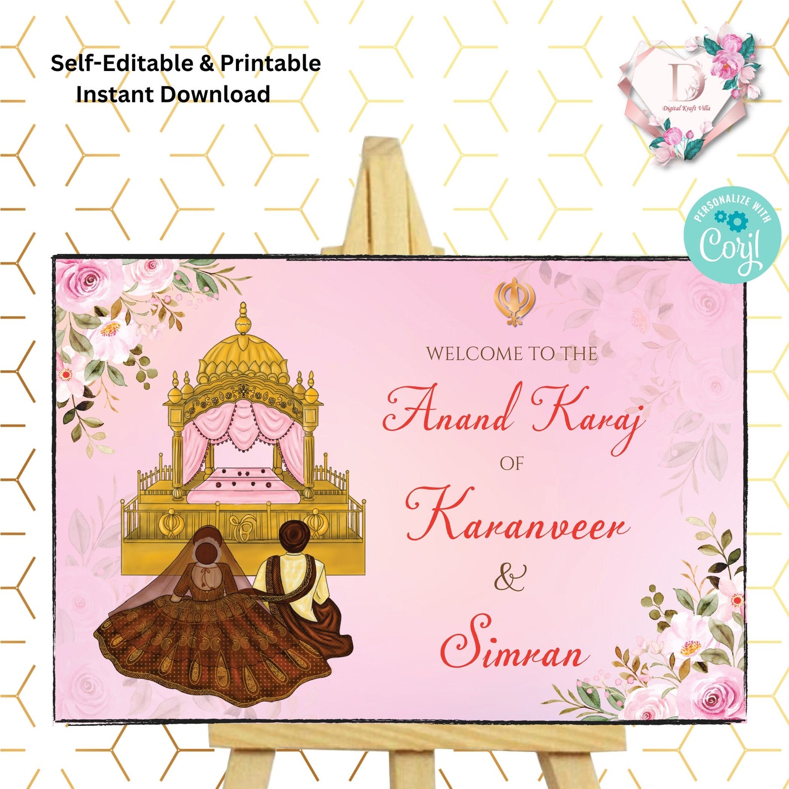 Anand Karaj Signs, Sikh Welcome Signages & Sikh Wedding Welcome Signs ...