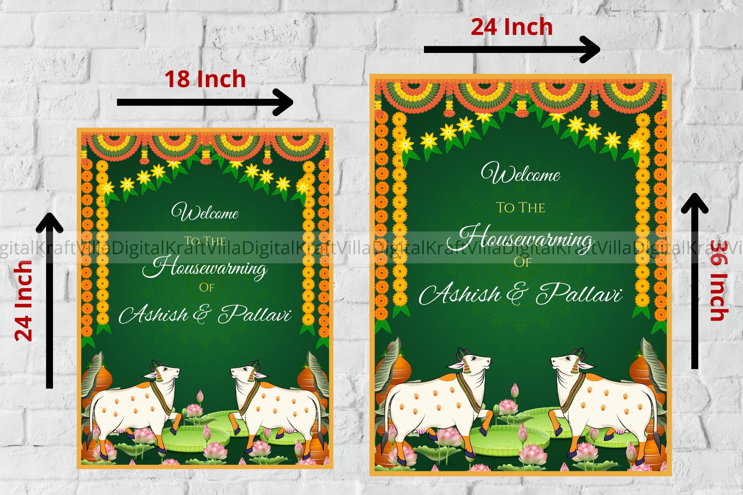Gruhapravesham Signage Pichwai Sign, Hindu Wedding Sign, Indian Wedding ...