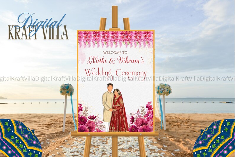 Indian Wedding Welcome Sign, Hindu Wedding Welcome Sign, Indian Wedding ...