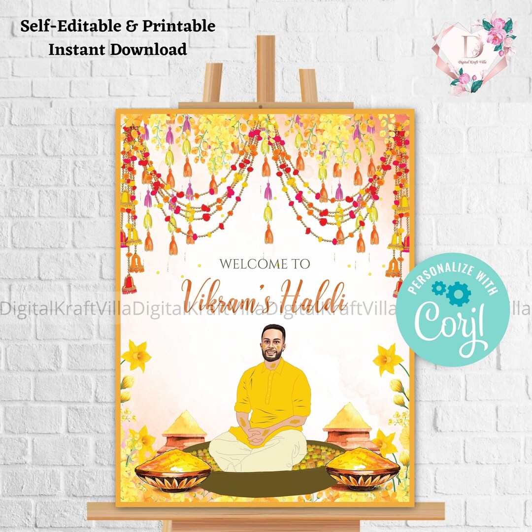 Haldi Welcome Sign Groom Haldi Digital Signs Haldi Sign Gaye Holud Sign ...