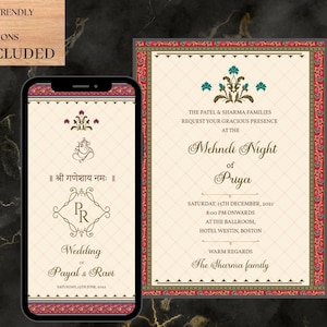 Indian Wedding Digital Invite as Indian Wedding Invitation, Indian ...