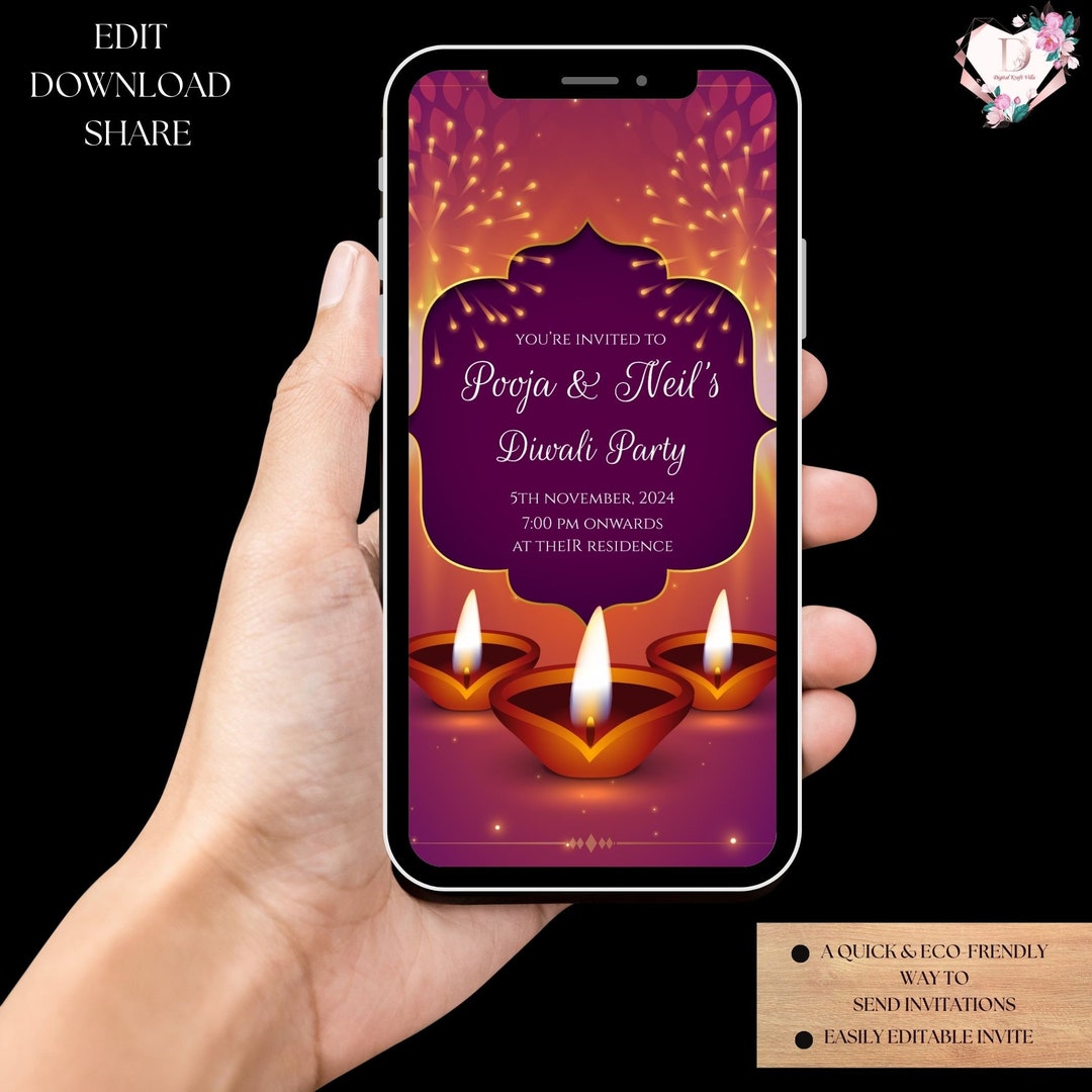 Diwali Invitations, Diwali Party Invites, Diwali Invites & Diwali Party ...