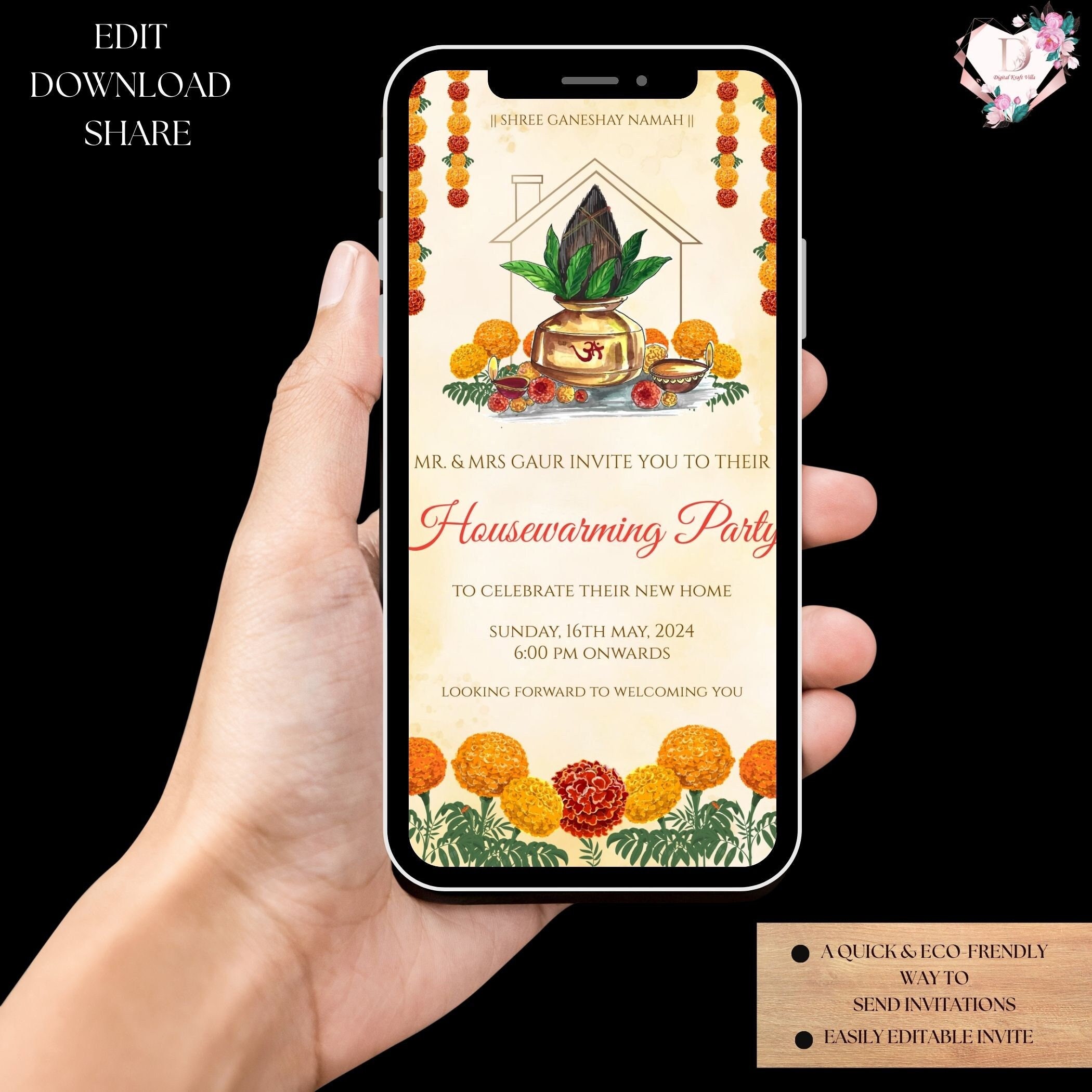 Indian Housewarming Invitations & Indian New Home Invites, Digital ...