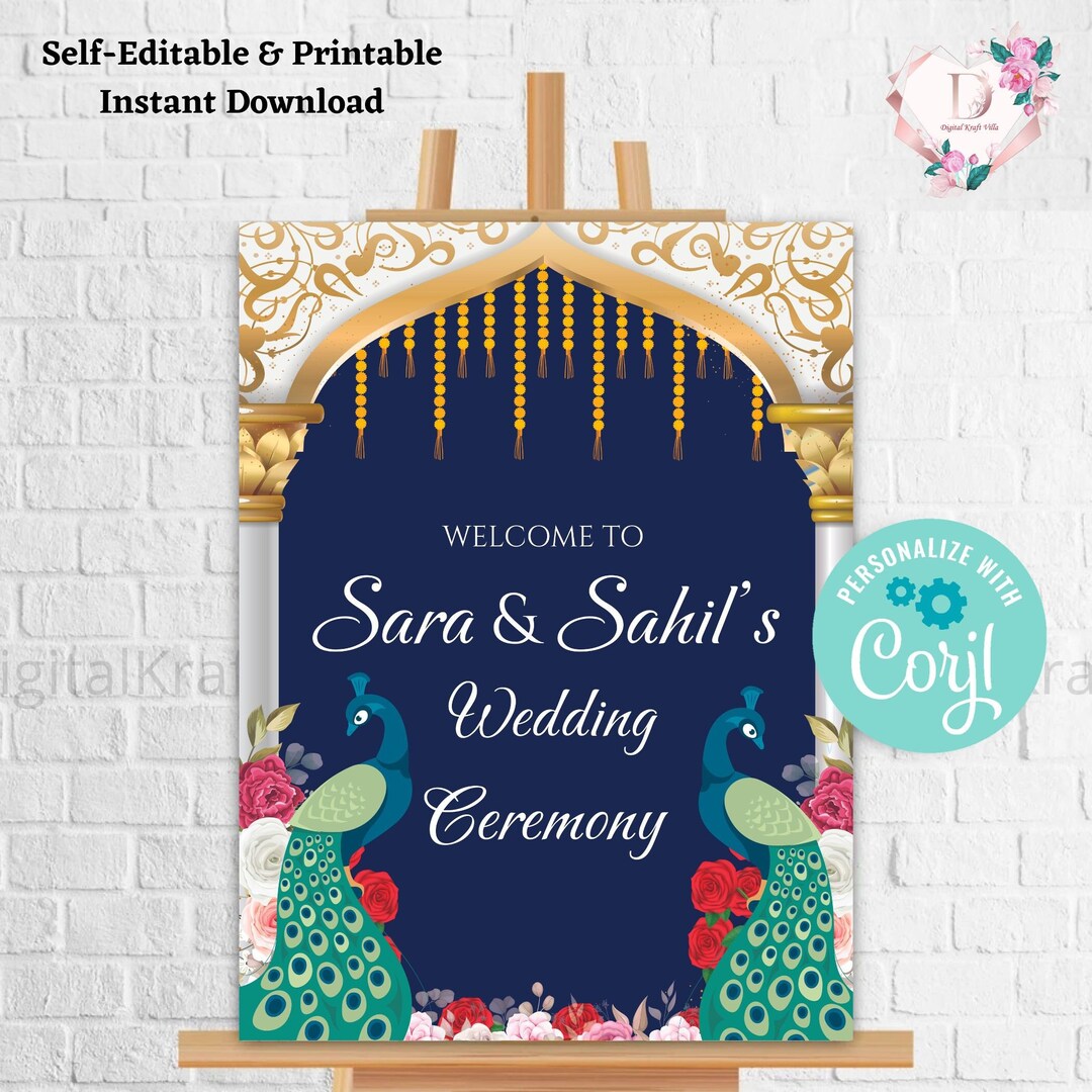 Indian Wedding Sign as Indian Welcome Signs, Wedding Welcome Sign ...