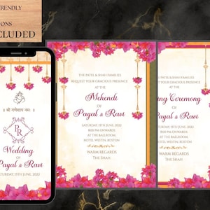 Indian Invitations, Indian Wedding Digital Invite as Indian Wedding ...
