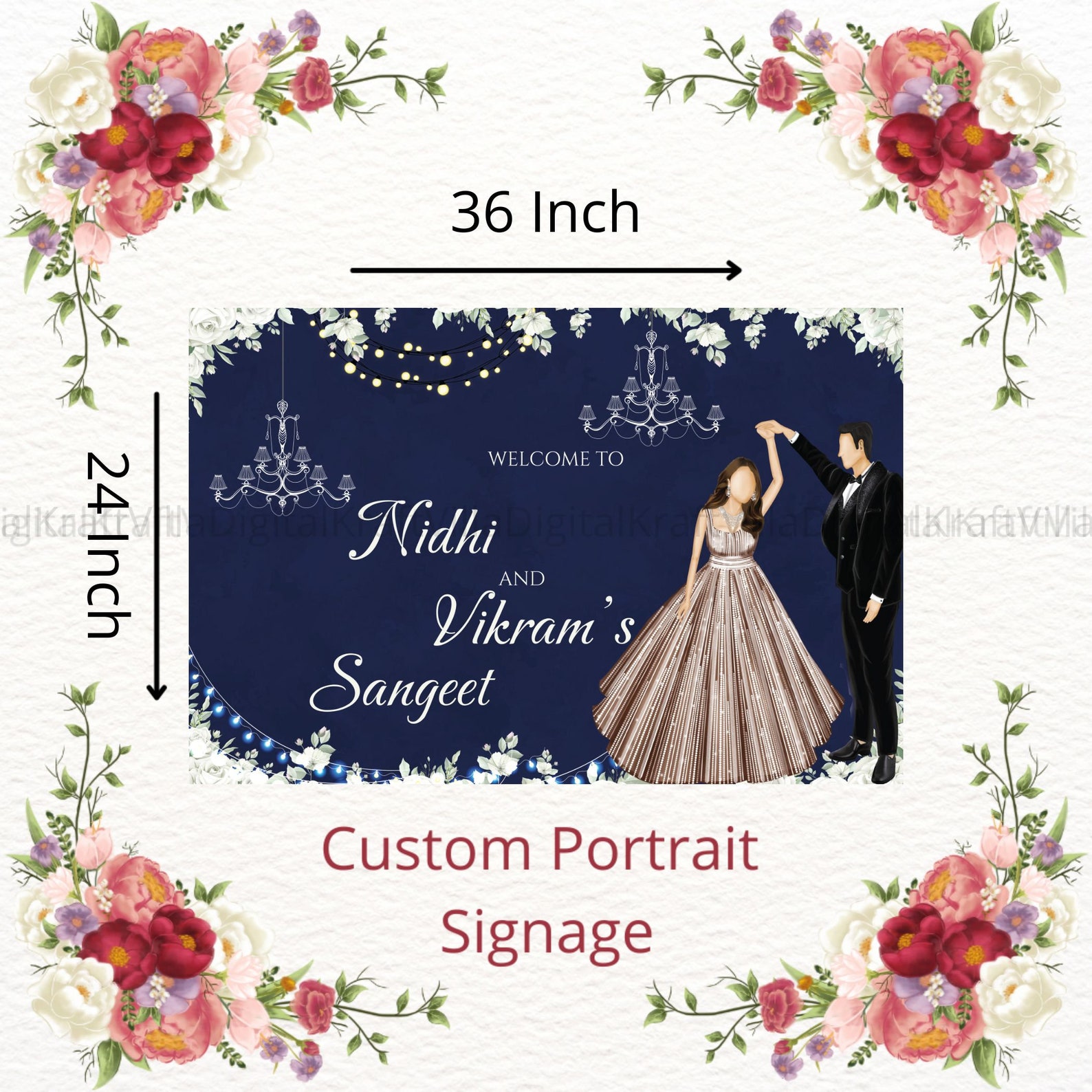 Garba Night Signages,indian Sangeet Decor Garba Sign Board,garba Night ...