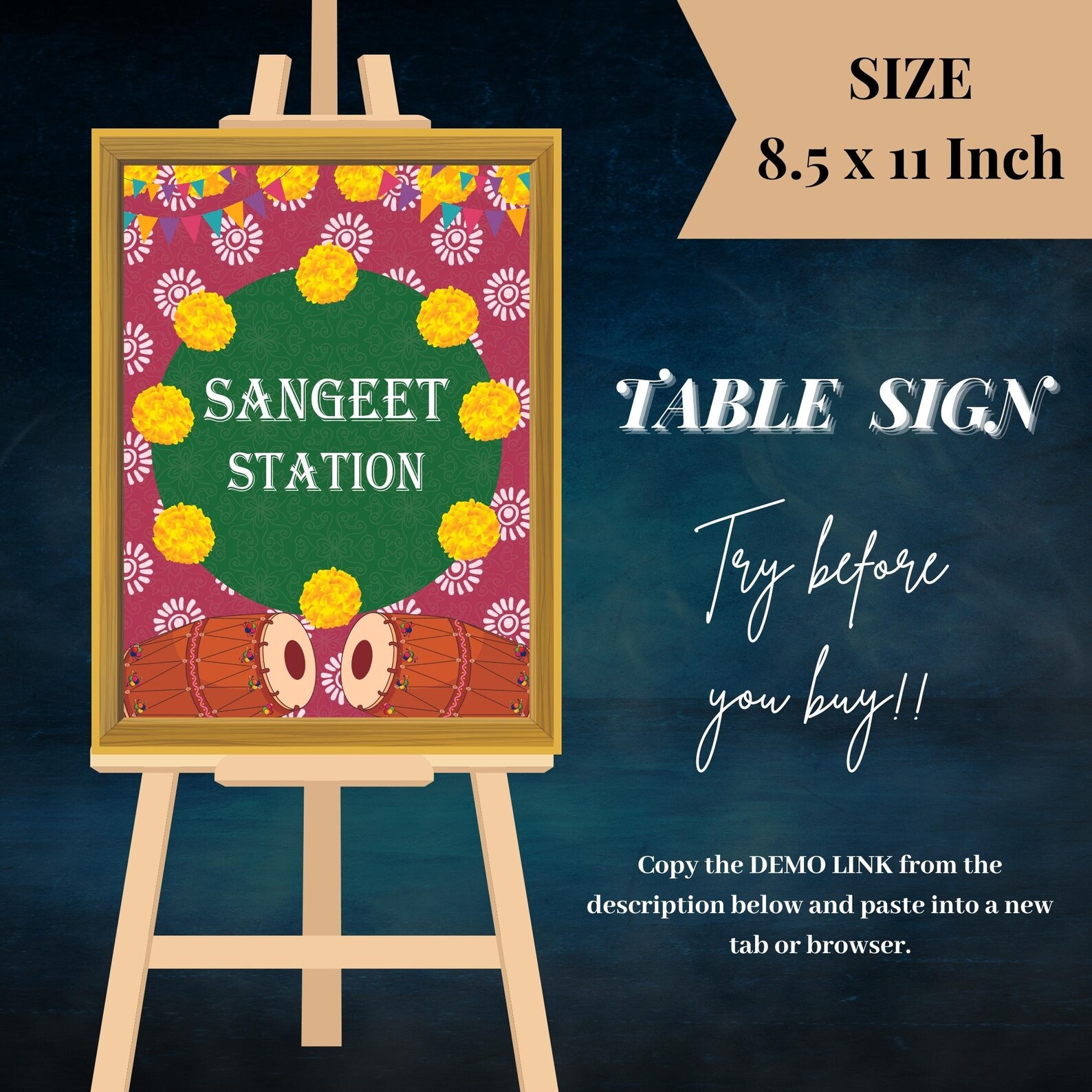Sangeet Station Signs, Dholki Decorations Mehndi Decorations & Mehndi ...