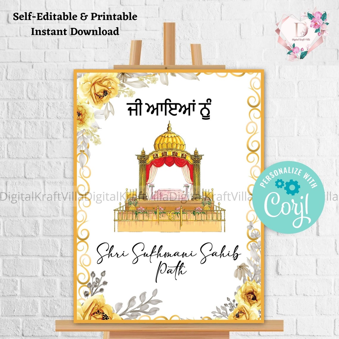 Sukhmani Path Signages, Sukhmani Sahib Path Welcome Signs, Sikh Wedding Signs as Sukhmani Sahib ...