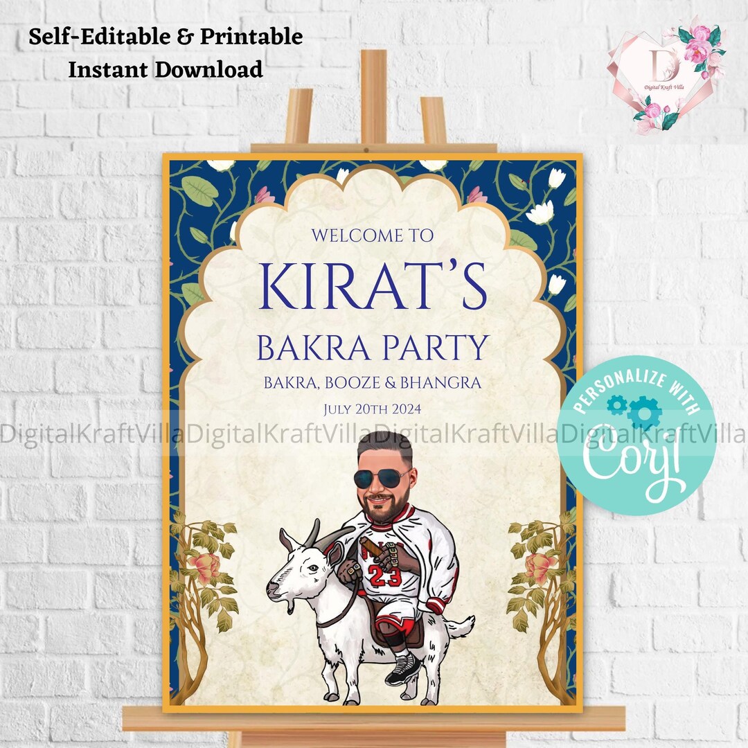 Goat Meat Party Welcome Sign, Punjabi Bakra Party Welcome Signs ...